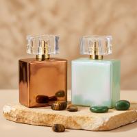 China Anding Manufacturer 100ml Square Custom Design Printing Crimp Premium Refillable Spray Luxury Glass Empty Perfume Bottle for sale