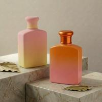 China Anding Supplier High End Custom Printed Private Label 50 ml 100 ml Crimp Square Refillable Spray Glass Empty Perfume Bottle for sale