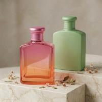 China Anding Supplier High End Custom Printed Private Label 50 ml 100 ml Crimp Square Refillable Spray Glass Empty Perfume Bottle for sale