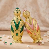 China 60ml Glass Perfume Bottles Vintage Arabic Rhinestone Crimp Empty Luxury for sale
