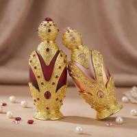 China 60ml Glass Perfume Bottles Vintage Arabic Rhinestone Crimp Empty Luxury for sale