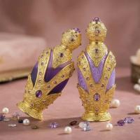 China 60ml Glass Perfume Bottles Vintage Arabic Rhinestone Crimp Empty Luxury for sale