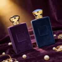 China Anding Manufacturer Bulk Customizable Crimp Round Cap Velvet Refill Mist Quality 100 ml Rectangle Glass Empty Perfume Bottle for sale