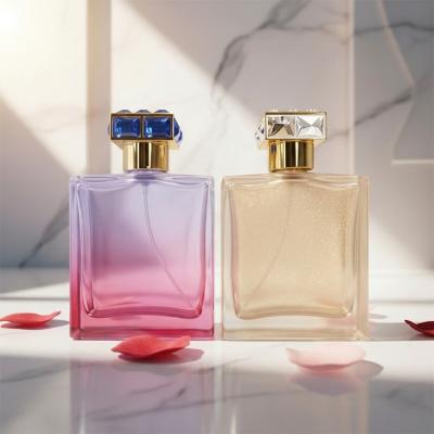 China Anding Manufacturer Bulk Customizable Refill Mist 100ml Square High Quality Luxury Glass Empty Perfume Bottle for sale