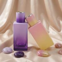 China 100ml Perfume Bottles Empty Glass Rectangle Crimp Spray Cylinder Magnetic Cap for sale