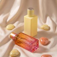 China 100ml Perfume Bottles Empty Glass Rectangle Crimp Spray Cylinder Magnetic Cap for sale