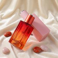 China 100ml Perfume Bottles Empty Glass Rectangle Crimp Spray Cylinder Magnetic Cap for sale