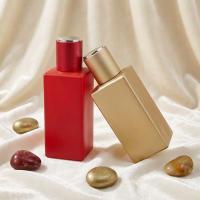 China 100ml Perfume Bottles Empty Glass Rectangle Crimp Spray Cylinder Magnetic Cap for sale
