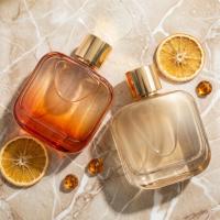 China Anding Wholesale Empty Luxury Minimalist Modern Unique Rectangle Clear pink 90ml Custom Glass Perfume Bottle for sale