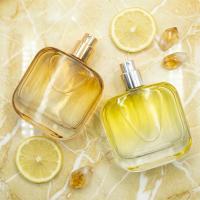 China Anding Wholesale Empty Luxury Minimalist Modern Unique Rectangle Clear pink 90ml Custom Glass Perfume Bottle for sale