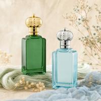 China 50ml Glass Perfume Bottles Luxury Rectangular Custom Wholesale With Crown Cap for sale