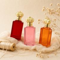 China 50ml Glass Perfume Bottles Luxury Rectangular Custom Wholesale With Crown Cap for sale