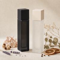 China 100ml Glass Perfume Bottles Frosted Gradient Rectangle Spray Wholesale Custom for sale