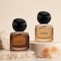China 50ml Glass Perfume Bottles Square Crimp Neck Wholesale Custom Black Plastic Cap for sale