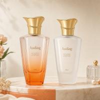 China 100ml Tapered Glass Perfume Bottles Alloy Cap Empty Spray For Perfume for sale