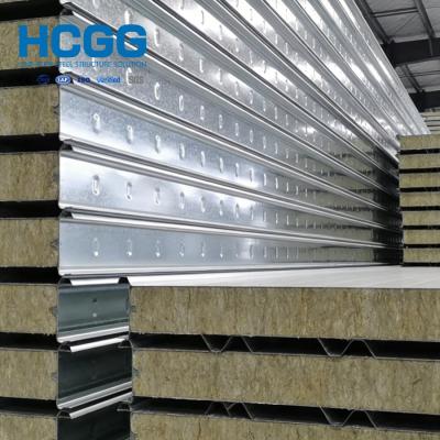China Class A Fire Resistant Rock Wool Sandwich Panel Sound Insulation For Steel Structures for sale