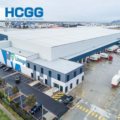 China Q235B EN S235JR JIS SS400 Heavy Steel Frame Building For Warehouse Logistics Centers for sale