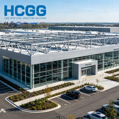 China Spacious Steel Structure Building with Modern Architectural Appearance Designed for Car Showroom and Commercial Building Projects for sale