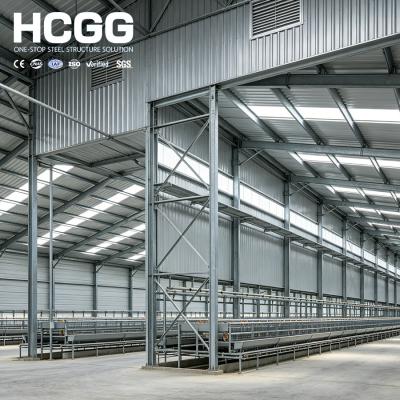 China Hot-Dip Galvanized Steel Frame poultry house Q355B Q235 H Beam anti-corrosion chicken farm building for sale