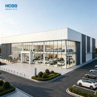 China Seismic and Wind Resistance Customizable Design Steel Structure Car Showroom for Automotive Display for sale