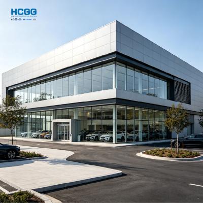 China Functional Steel Structure Building Designed for Automotive Showroom Vehicle Display Customer Lounge and Meeting Rooms for sale