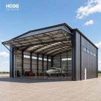 China Prefabricated Aircraft Hangar with  Customized Hangar Doors, and Large Clear-Span Interior for sale