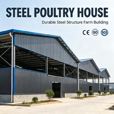 China Steel Structure Poultry House Featuring Space Design and Strong Steel Framework for Enhanced Poultry Production Capacity for sale