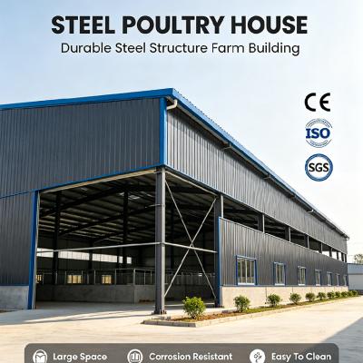 China Quick Assembly Steel Poultry House Prefab Chicken Shed Farm Building for sale