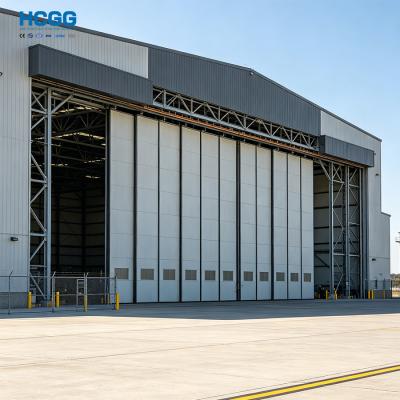 China Customized Solutions Steel Structure Aircraft Hangar with Large Clear Span and Seismic Wind Resistance for sale