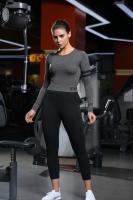 China Cropped Hem Yoga Long Sleeve Tops Anti Bacterial Sustainable for sale