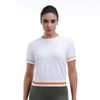 China Cropped Mesh Workout Short Sleeve Tops 92% Nylon 8% Spandex for sale