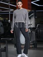 China Ladies' Matching Sets Short Sleeve Shirt High Rise Flare Pants Breathable for sale