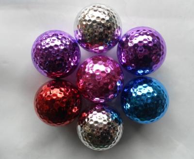 China Custom Metal Color Golf Ball Durable 2-Piece Construction 50 Compression for sale