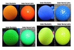China Blacklight Golf Balls UV Reactive Night Glow High Visibility 12 Pack for sale