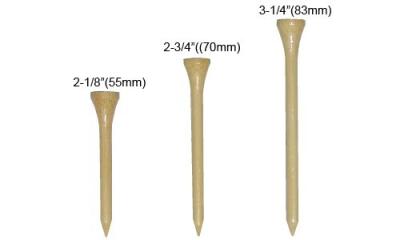 China Natural Bamboo Golf Tees 2.75 Inch Eco Friendly Biodegradable Golf Tees Bulk Pack for sale
