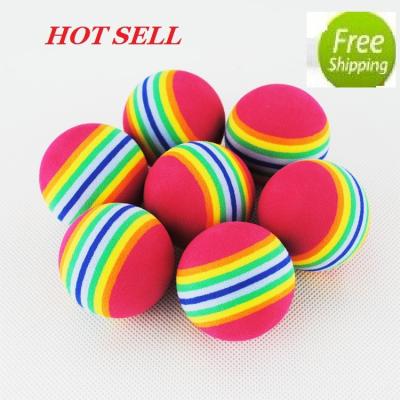 China Soft Rainbow Golf Ball 50mm Indoor Practice Foam Balls for Golf Training for sale