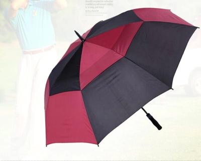 China Large Windproof Golf Umbrella 68 Inch Arc Double Canopy Auto Open for sale