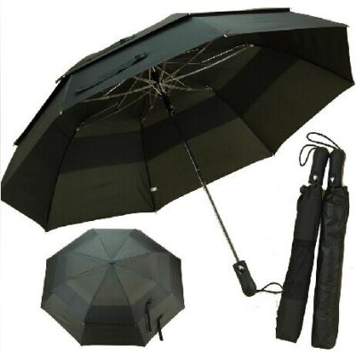 China Automatic Golf Umbrella 68 Inch Arc Windproof Double Canopy for sale