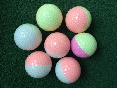 China two colors crystal golf ball with two pieces for sale
