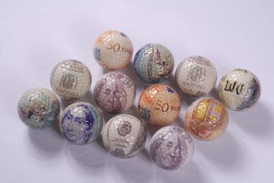 China Transparent Golf Ball with Money Inside Novelty Gift 1.68 Inch Diameter for sale