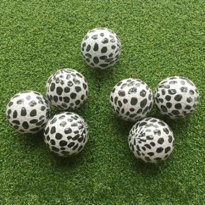 China Transparent Golf Ball with Leopard CoolEye Design Black White 50mm for sale
