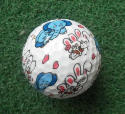 China logo golf ball with rabbit and elephant , golf ball for sale