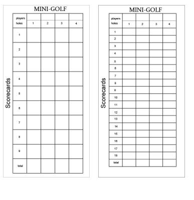 China Custom Golf Scorer Paper Scorecards with Durable Sheets for Tournament Scoring for sale