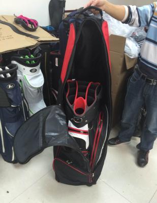 China Nylon Golf Travel Bag with Wheels 47 Inch Heavy Duty Durable Rolling Golf Bag for sale