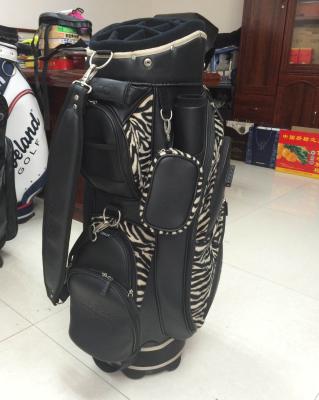 China Custom Logo PU Leather Golf Bag Professional Durable 9 Inch Stand Bag for sale