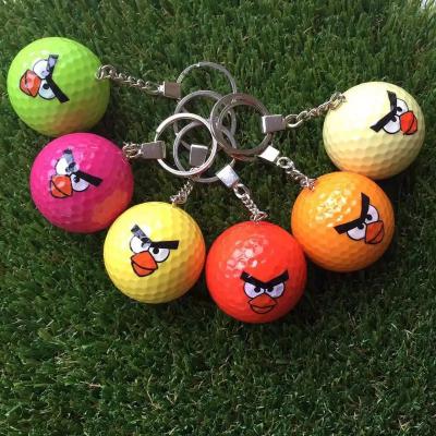 China Custom Logo Keychain Golf Ball Set 3-Piece Promotional Gift for sale