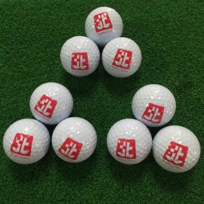 China Custom Logo Golf Balls High Visibility Durable 2 Piece Surlyn Cover for sale