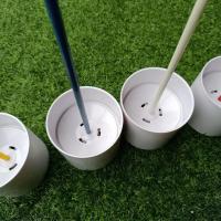 China Plastic Golf Cup Set with Flag Shaft 83cm Height 10.8cm Cup Diameter for sale