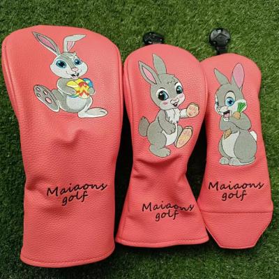 China Rabbit Golf Headcover Set 3-Pack Driver Fairway Wood Hybrid Head Covers for sale
