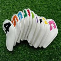 China PU Leather Iron Head Cover Golf Headcovers Set 10 Pcs for #4 to X Clubs for sale
